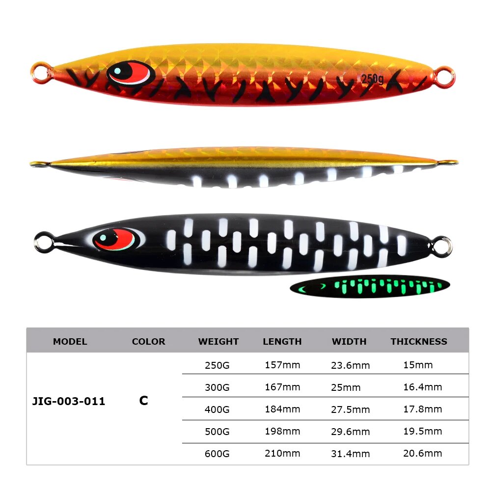 TOLU Плоские джиг-приманки для тунца 250g300g400g500g600g 250g, COLOR C