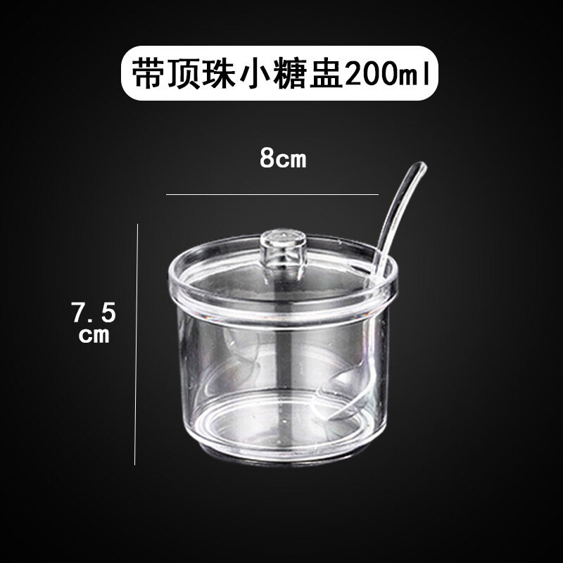Акриловая приправа баночка с ложкой бытовых кухонных принадлежностей Банка чили прозрачная визуальная чашка сахара
