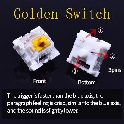 Механические переключатели GGBEE Outemu для клавиатуры 10pcs, Clicky Golden