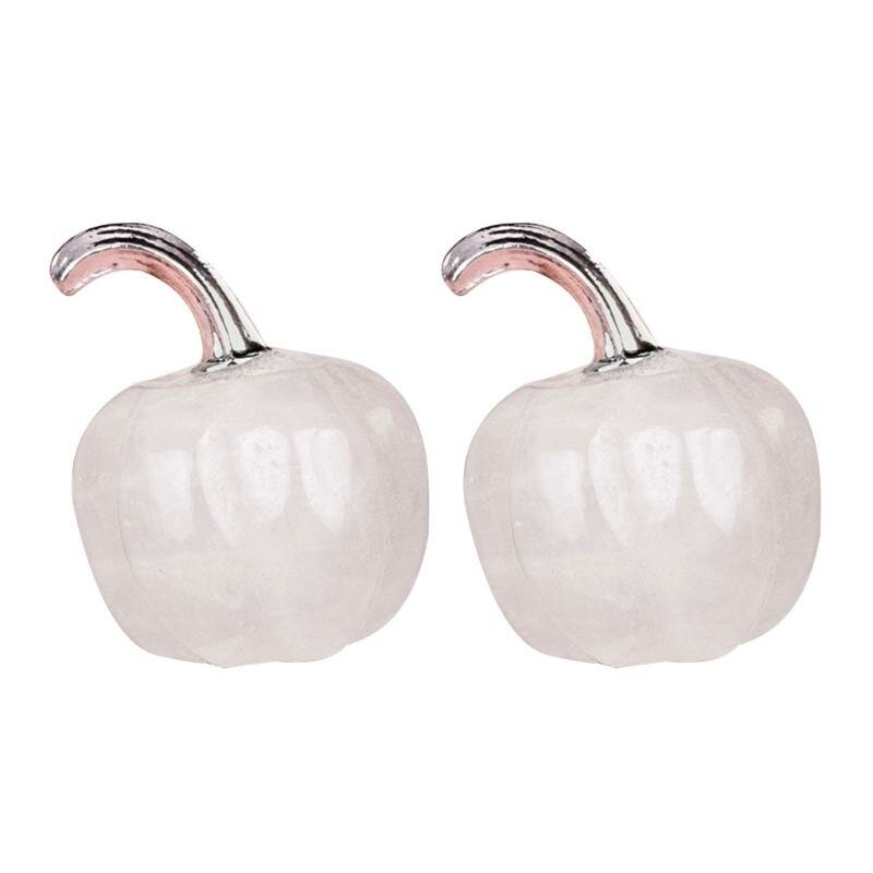 2 камня-статуи тыквы, мини-резная статуя украшение из целебного камня-белый кристалл