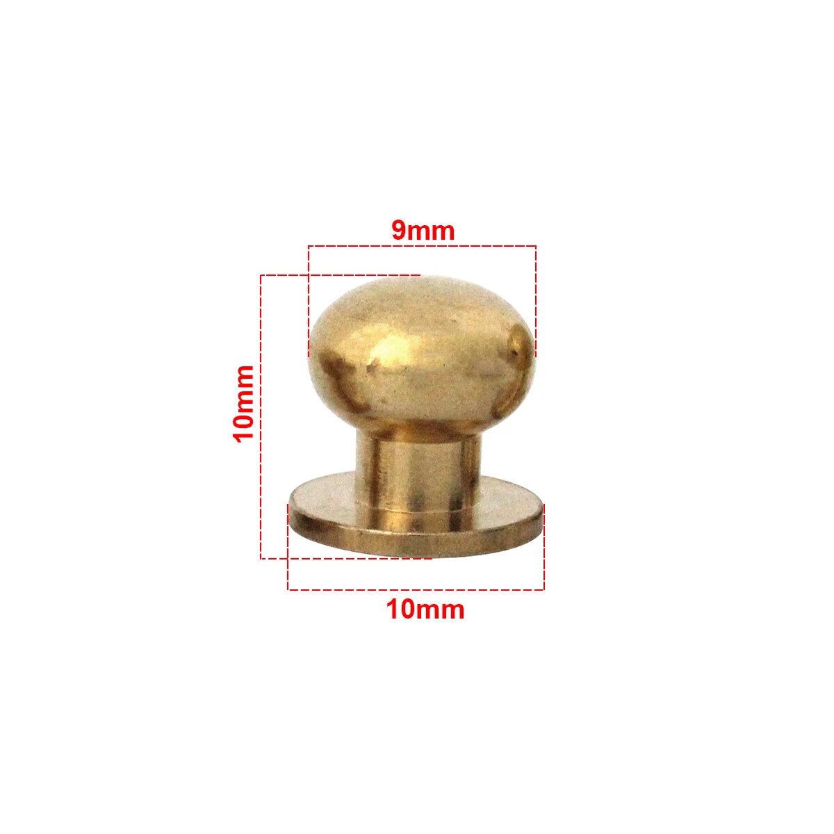 Латунная кнопка 10x9x10mm для кожи