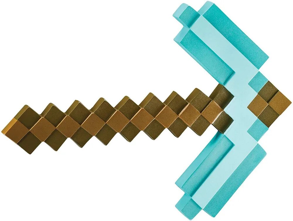 Minecraft Игрушечный пластиковый меч, золотой и голубой