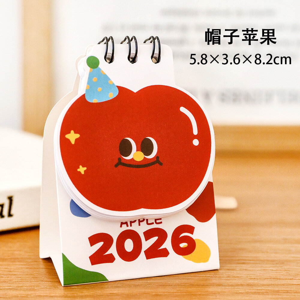 2026 Настольный календарь Apple, настольное украшение, высококачественный милый планировщик, календарь для регистрации, подарок, маленький настольный календарь