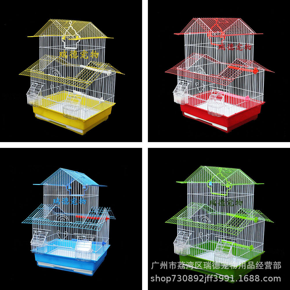 Средняя клетка для попугая, клетка для птиц, клетка для пиона, вилла, клетка для бантама, жемчужная железная художественная металлическая клетка для птиц, маленькая клетка для птиц