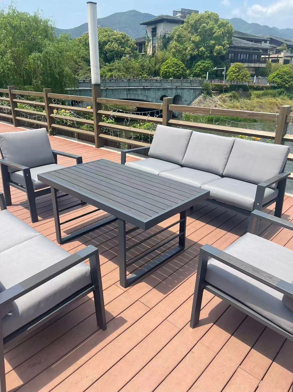 Садовая мебель комплект набор из 5 предметов 2 дивана, 2 кресла, стол, мягкая мебели для дома и дачи на 7 персон
