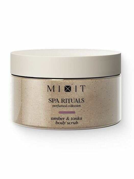 MIXIT Spa Rituals, Сахарно-солевой скраб для тела с ароматом амбры и бобов тонка, 300 г