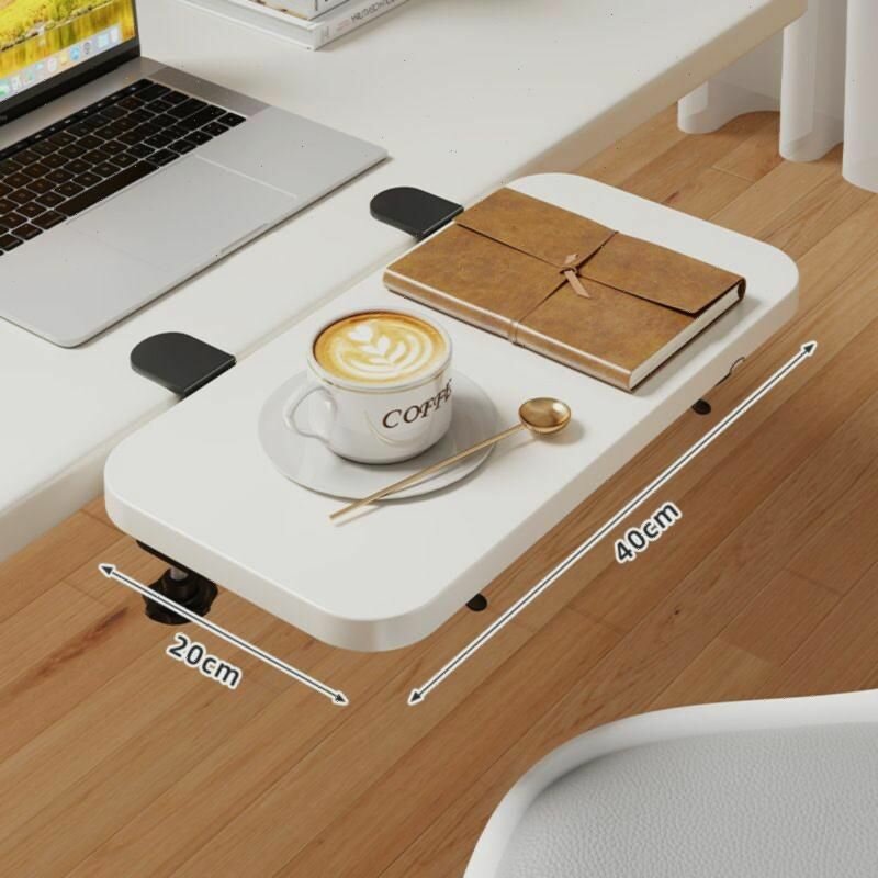 Складная накладка для расширения рабочего стола, Удлинитель для стола без сверления, полка для клавиатуры, 25кг, белый/черный/орех/сосна (размер 40-70см)