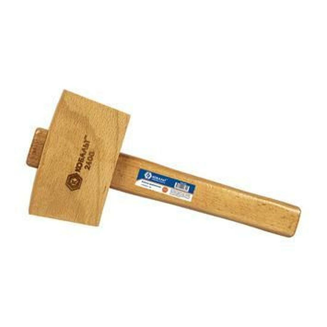 Киянка кобальт 240 гр, деревянная рукоятка из ясеня, размер бойка 115 х 65 х 45 мм