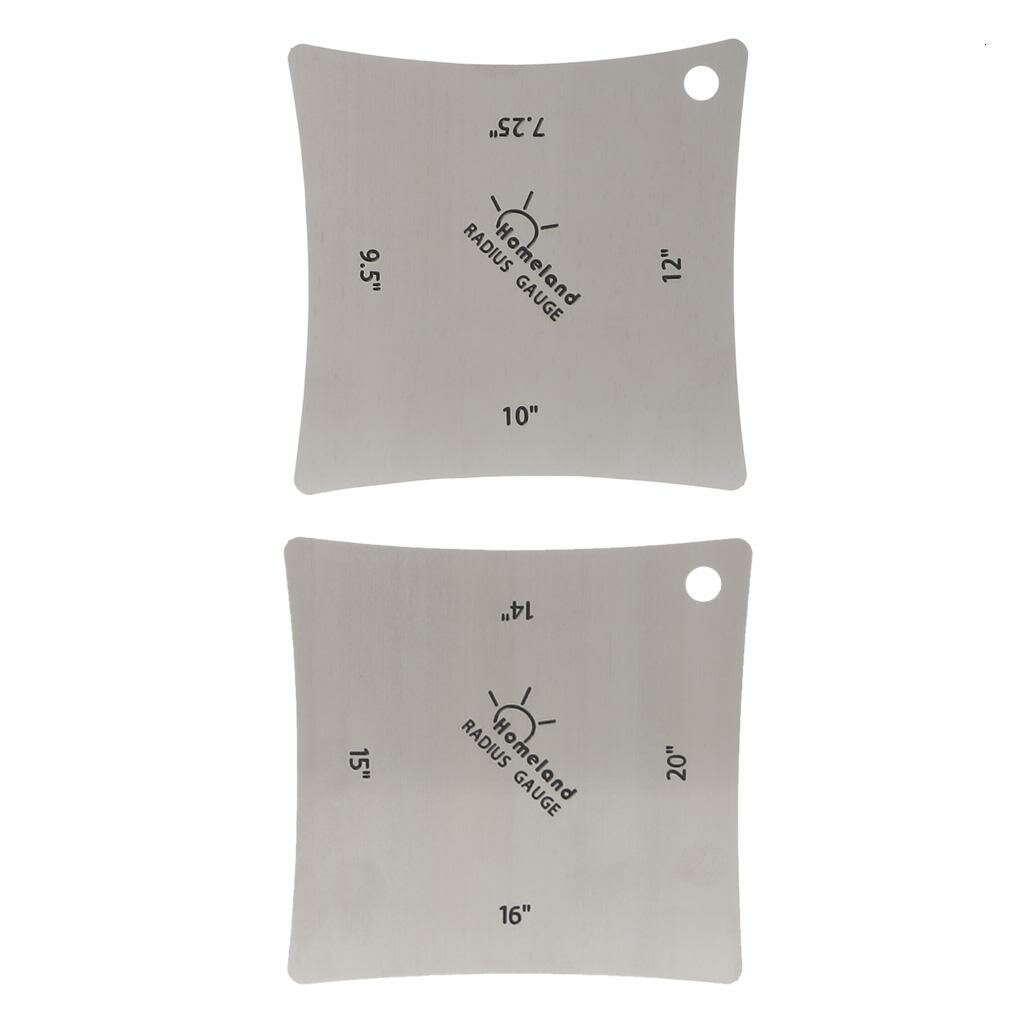 Радиус-шаблон для грифа гитары (2 шт.), Серебро