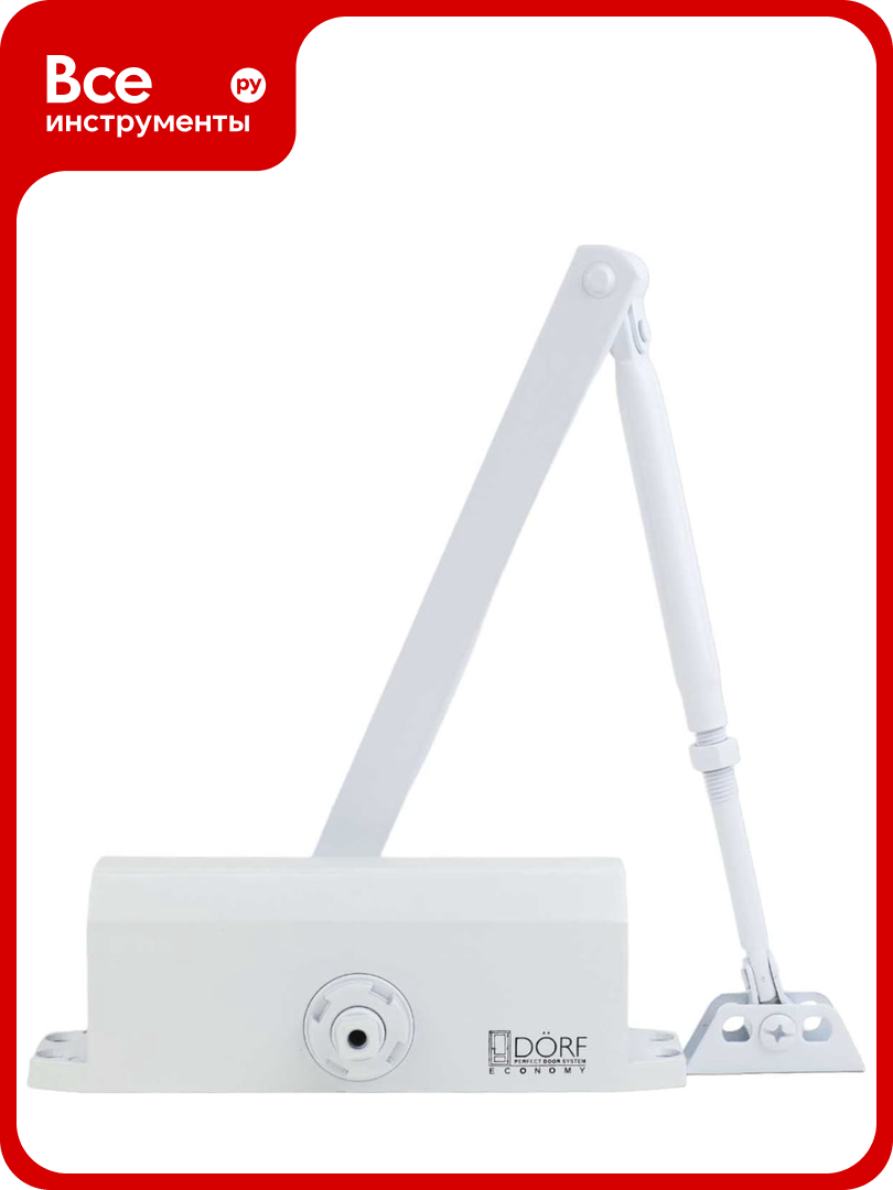 Дверной доводчик DORF economy l-8224 110 кг, белый, 1 к - 1 шт. eco L8224_white_eco