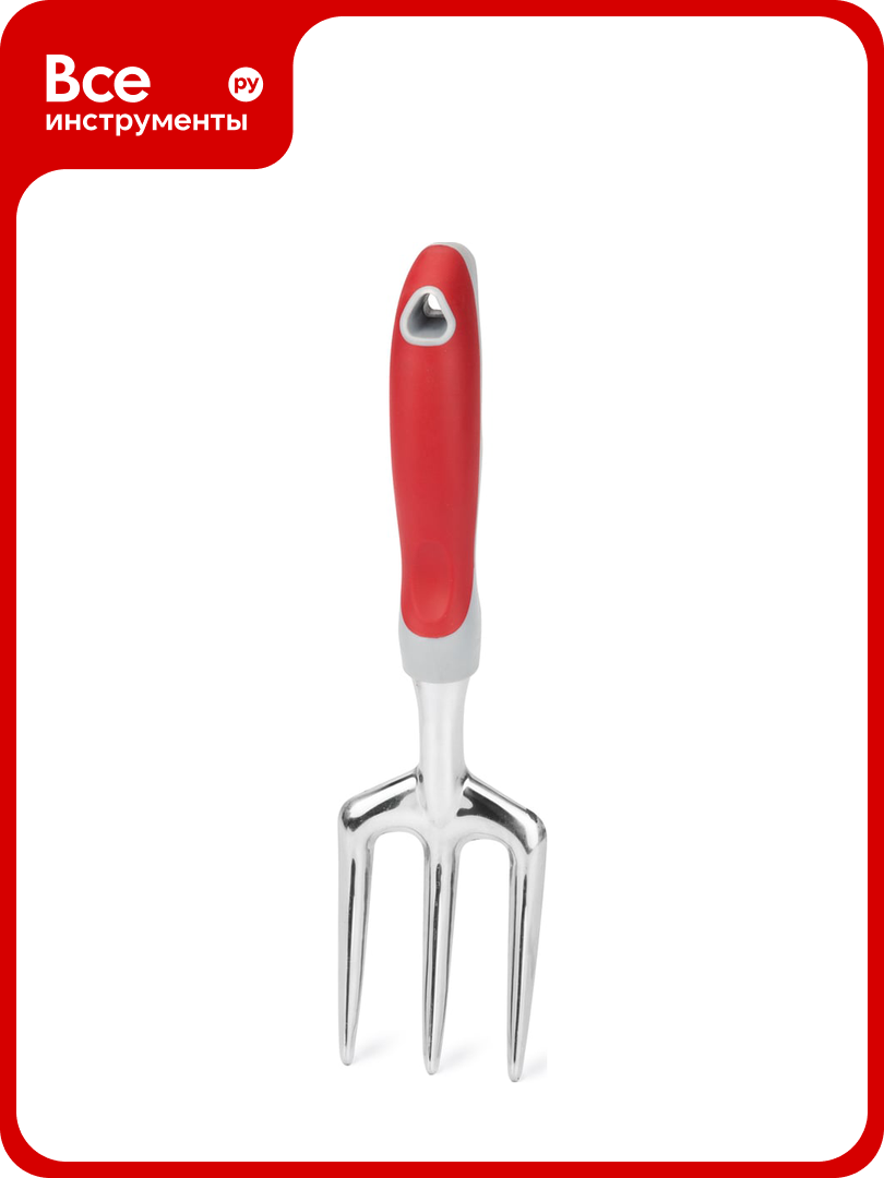 Алюминиевая садовая вилка FRUT CLUB 400201 с зубцами, полольник, алюминиевый стержень в комплекте