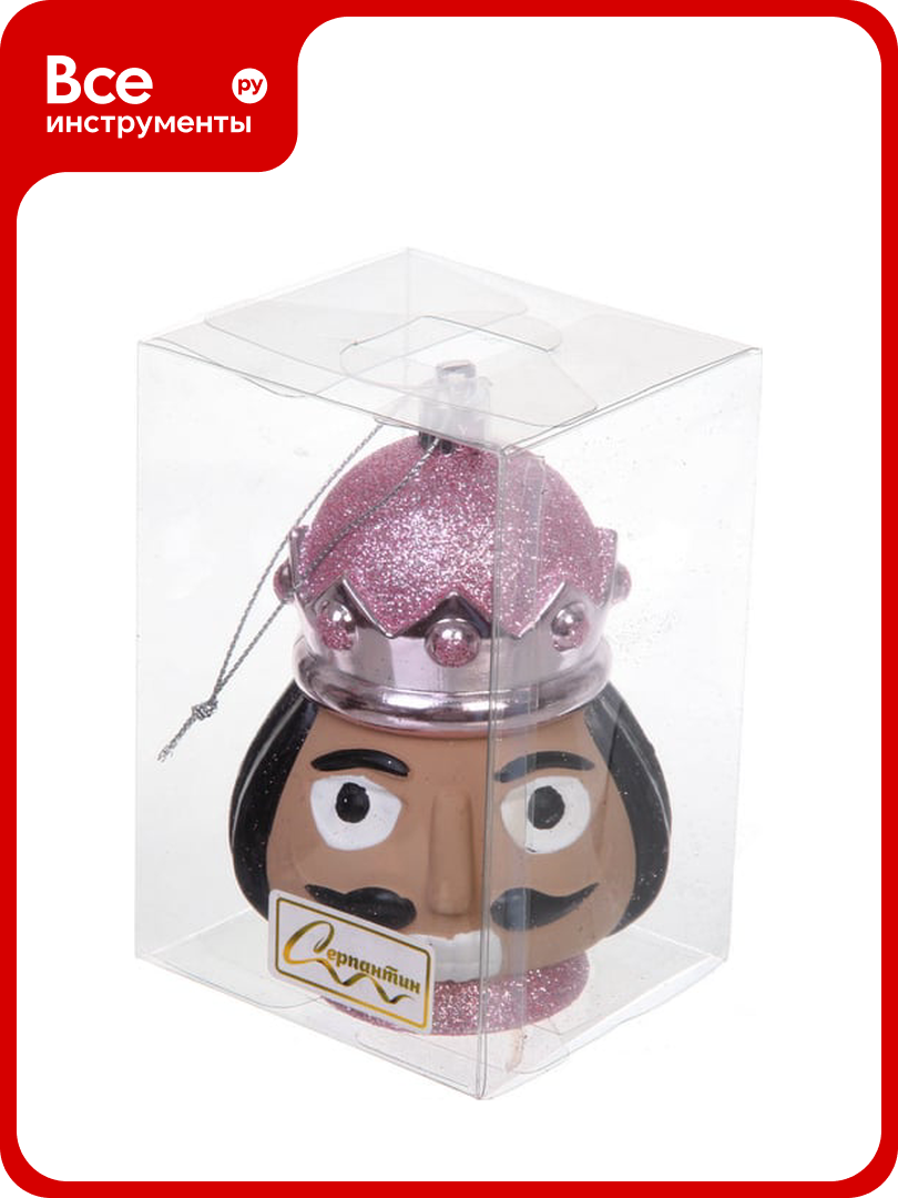 Елочная игрушка Серпантин Новогодний солдат 7,5x7x11 см, розовый 916-1149