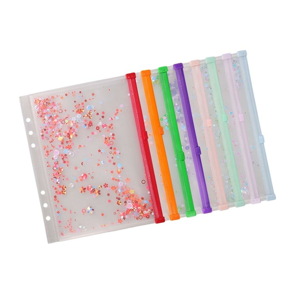 8 шт. прозрачных водонепроницаемых конвертов для документов с замком-молнией, A5.