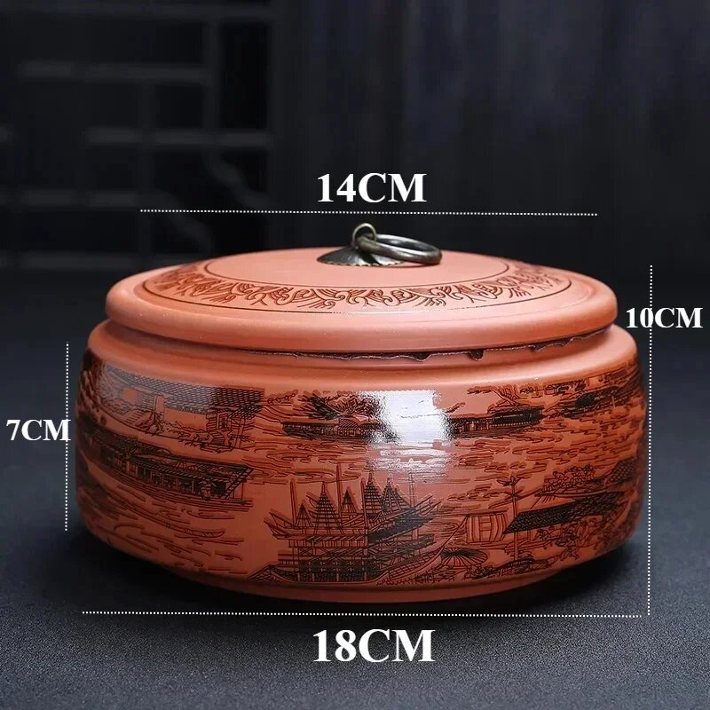 Китайская керамическая коробка для чая, 18х14х10см, Цвет: D