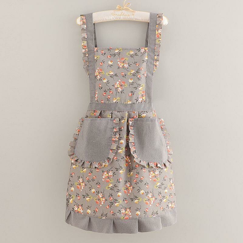 Женский фартук с рукавами, кухонный холст, прочная домашняя одежда, дышащий двухкомпонентный набор для взрослых