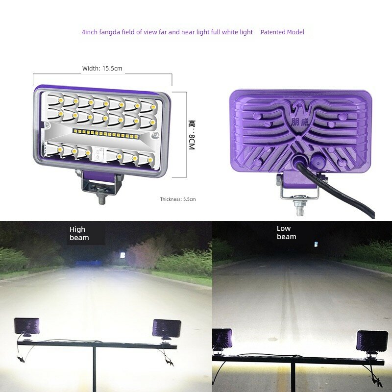 Светодиодная фара для грузовиков, фонарь заднего хода, сверхъяркая, водонепроницаемая, дальний свет, 12В/24В,