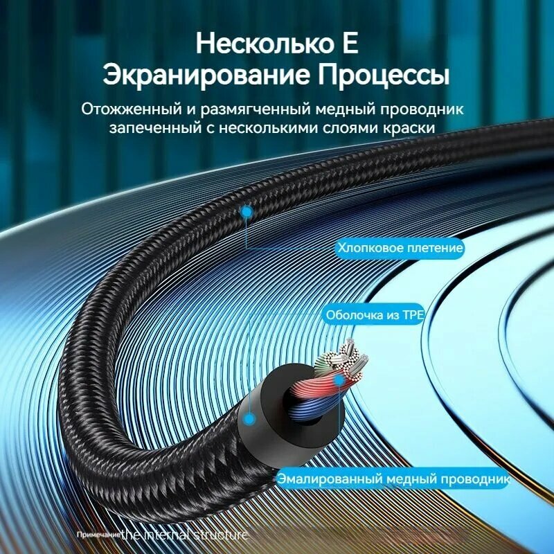 Аудиокабель USB Type-C/RCA, 2 м, серый — фото 1