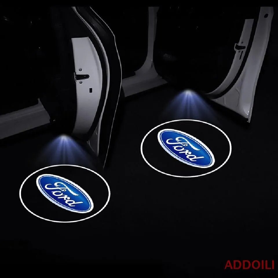 Автомобильный светодиодный приветственный фонарь с логотипом для Ford Focus 2 3 4 MK2 MK3 MK5 Fiesta MK7 Mondeo MK4 Fusion Explorer Escape