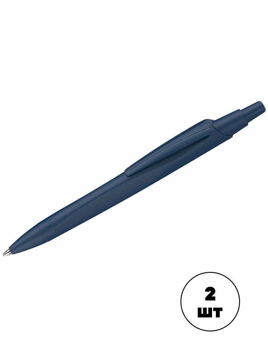 Ручка шариковая автоматическая Schneider "Reco" синяя, 1,0мм, корпус темно-синий (2 шт), 131813