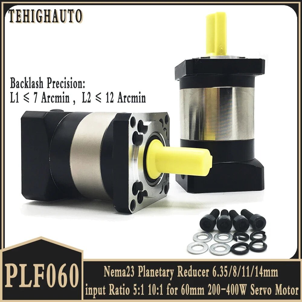 Планетарный редуктор Nema23, 200 Вт, 400 Вт, серводвигатель, редуктор, шестерня 6,35/8/11/14 мм, вход 14 мм, выходное соотношение 5:1 10:1 для 60 мм