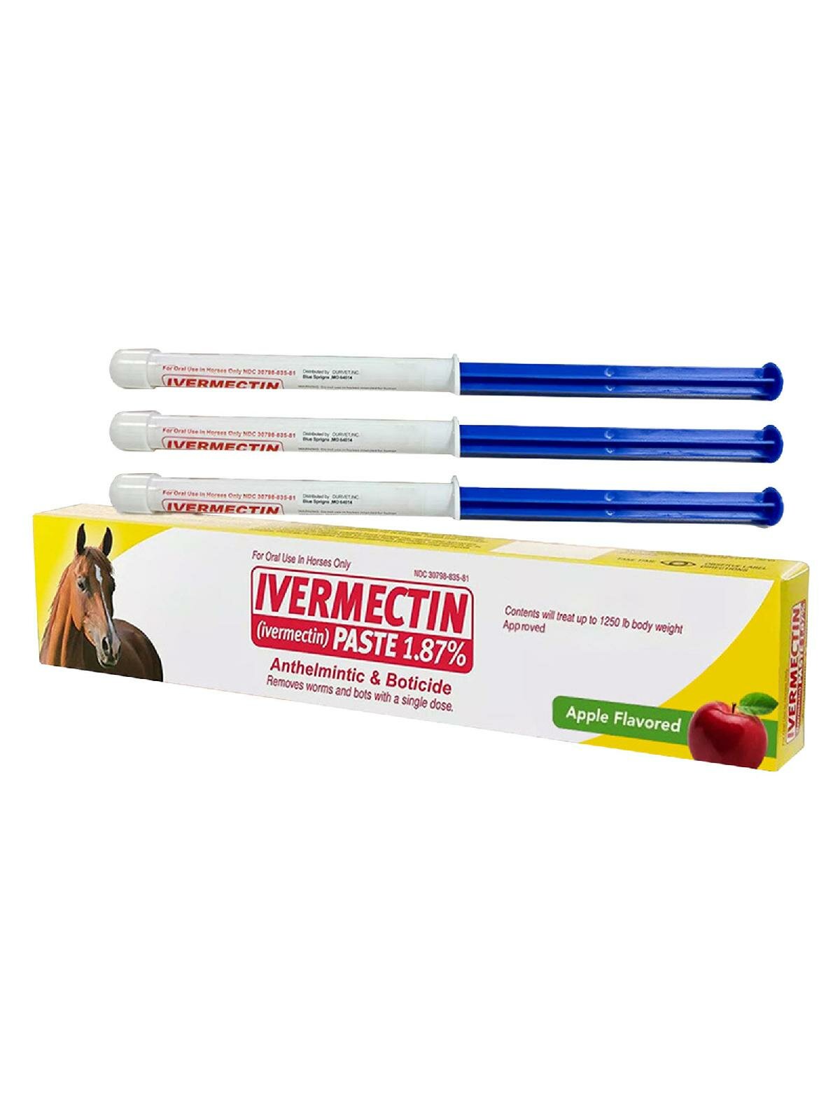 1 набор из 3 палочек конского крема со вкусом яблока