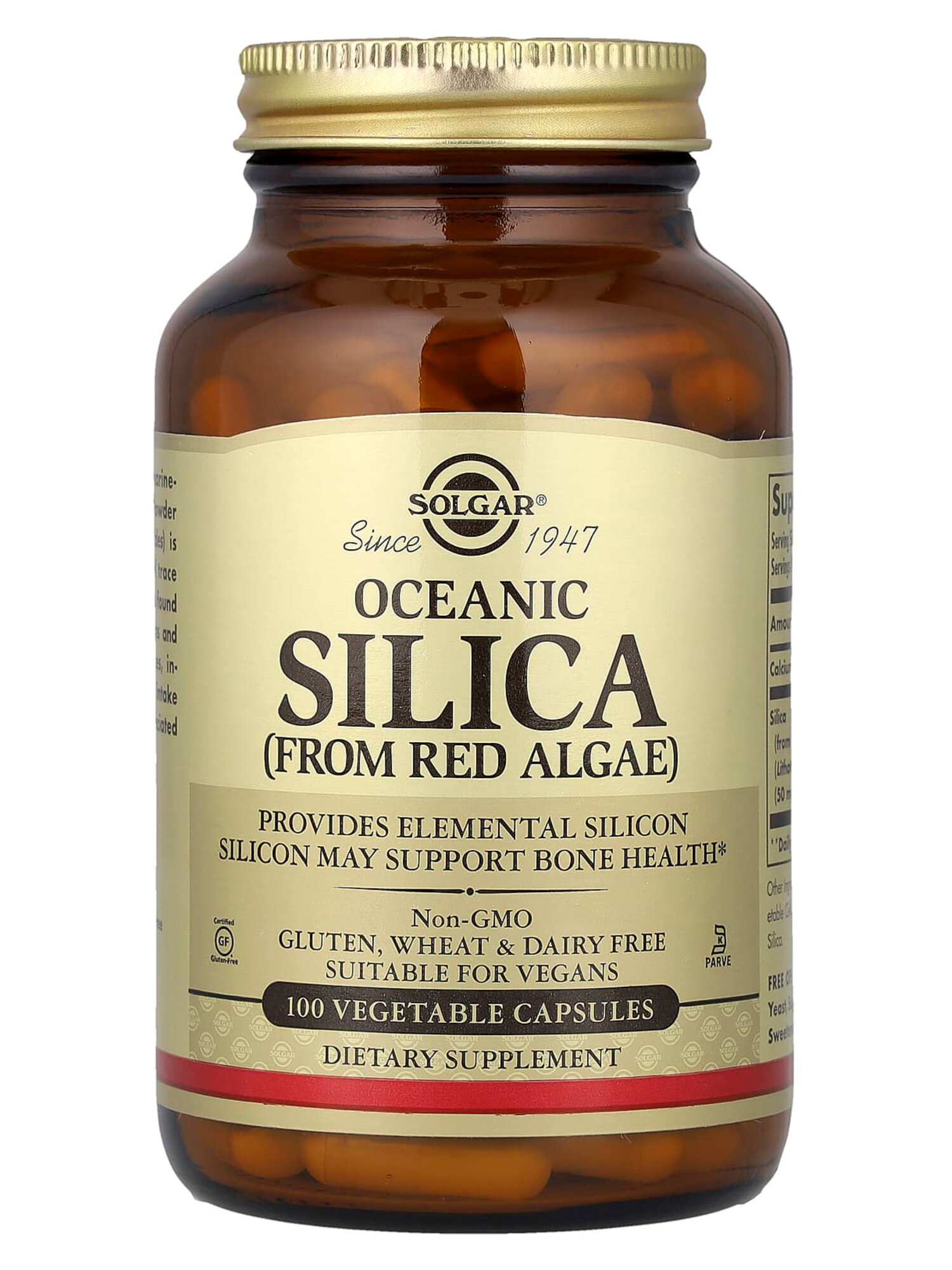 Solgar Oceanic Silica From Red Algae, Океанический кремний 100 веганских капсул