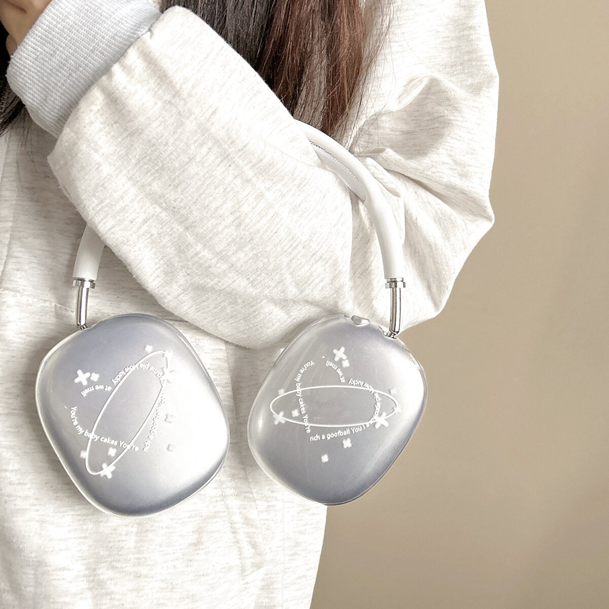 Прозрачный чехол из ТПУ для наушников Airpods Max decoration, подходит для гарнитуры Apple Bluetooth, коробки для наушников