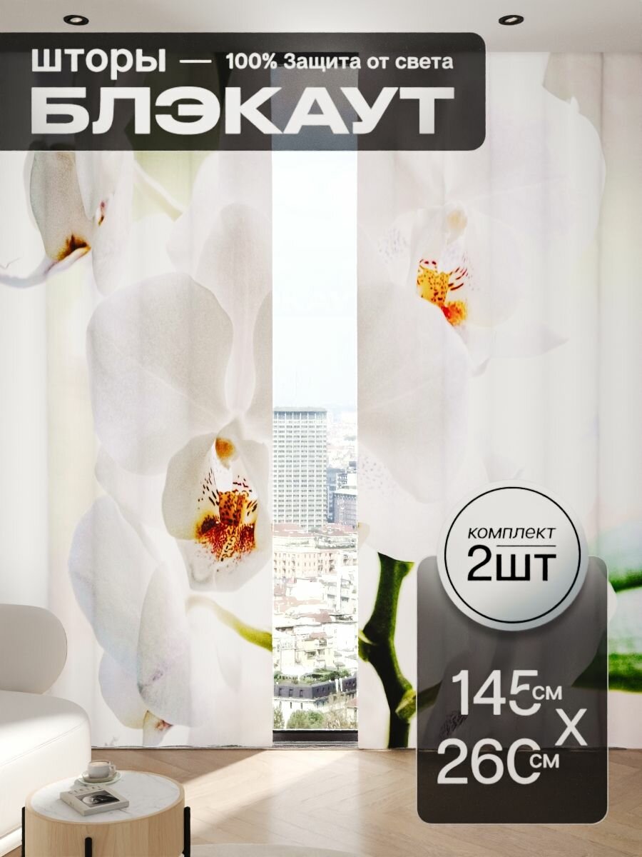 Шторы блэкаут 145x260 см 2 шт на окна плотные комплект