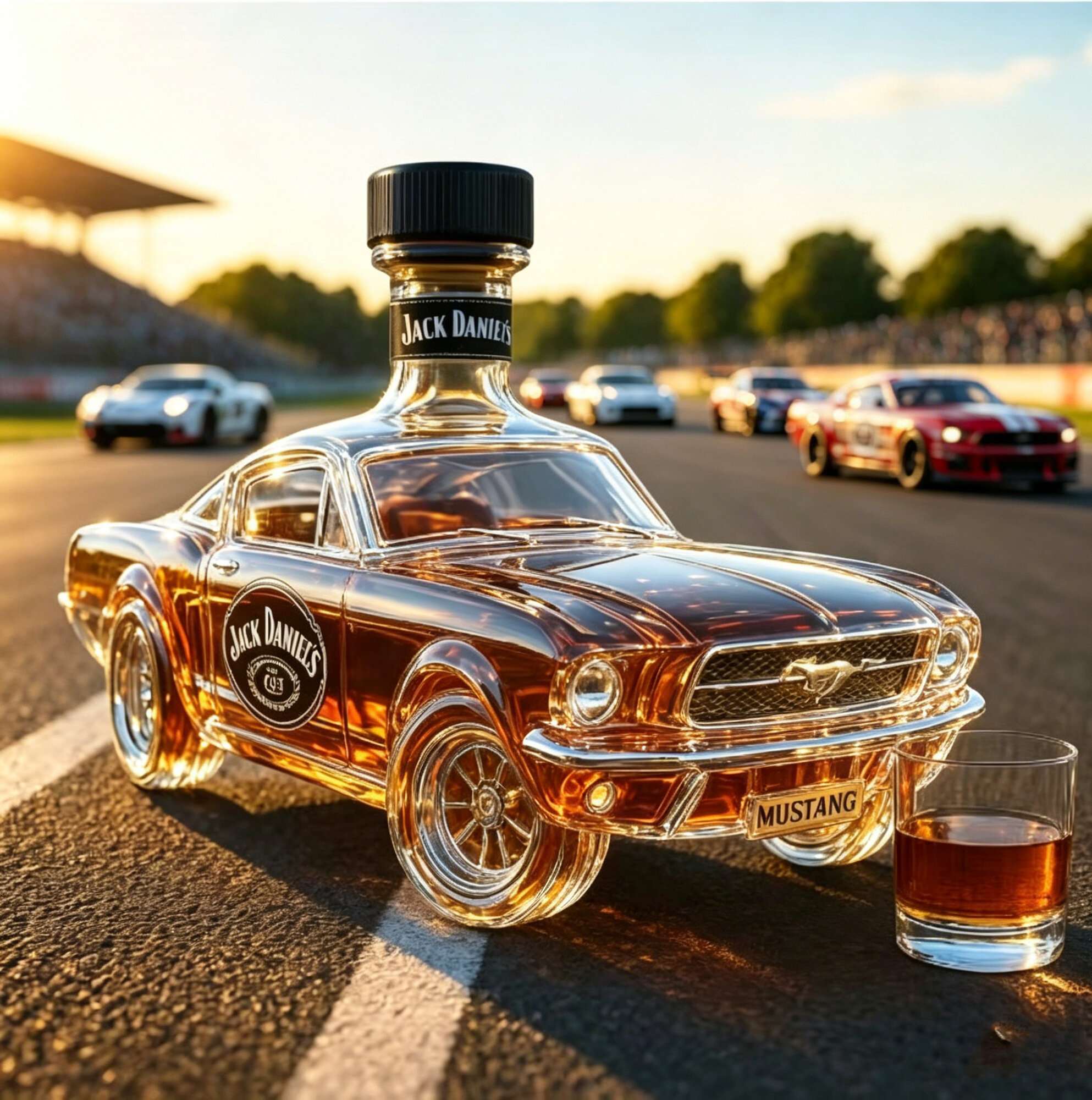 Jack Daniel's Стеклянные бутылки из-под виски, винные бутылки в форме автомобиля