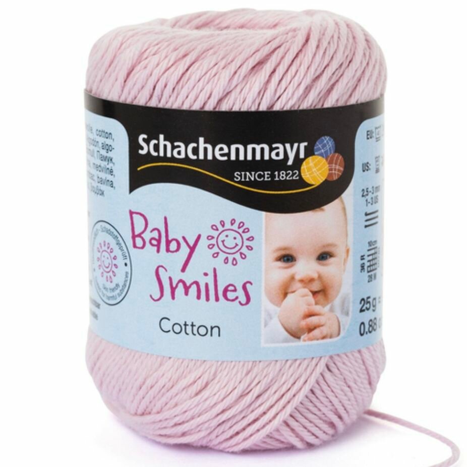 Пряжа для вязания Schachenmayr Baby Smiles Cotton (01035 Роза/Rosa) 1 моток 25 г/92 м