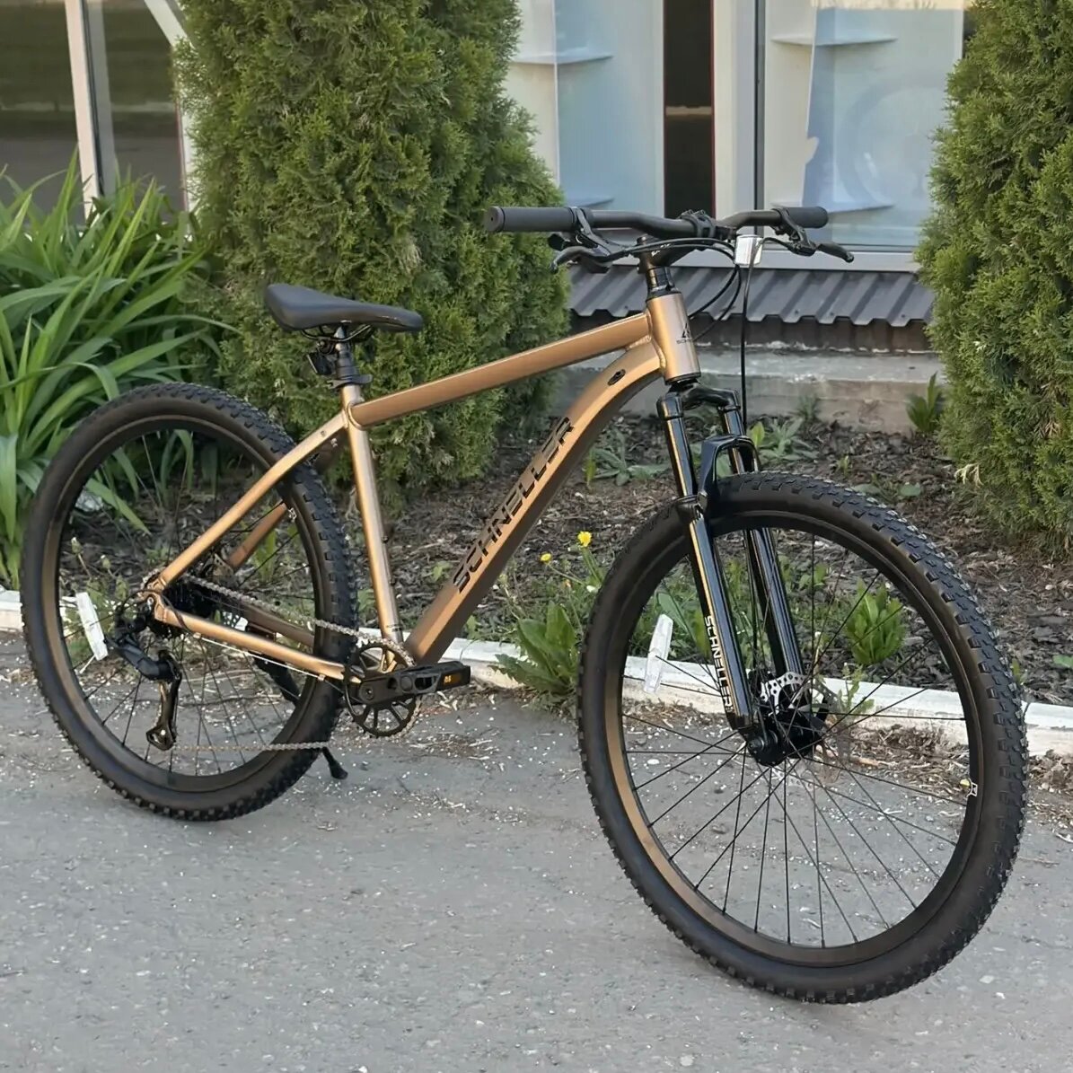 Горный велосипед BREND SCHNELLER ORIGINAL, диаметр колес 27,5", 7 скоростей, рама алюминий, цвет золотой