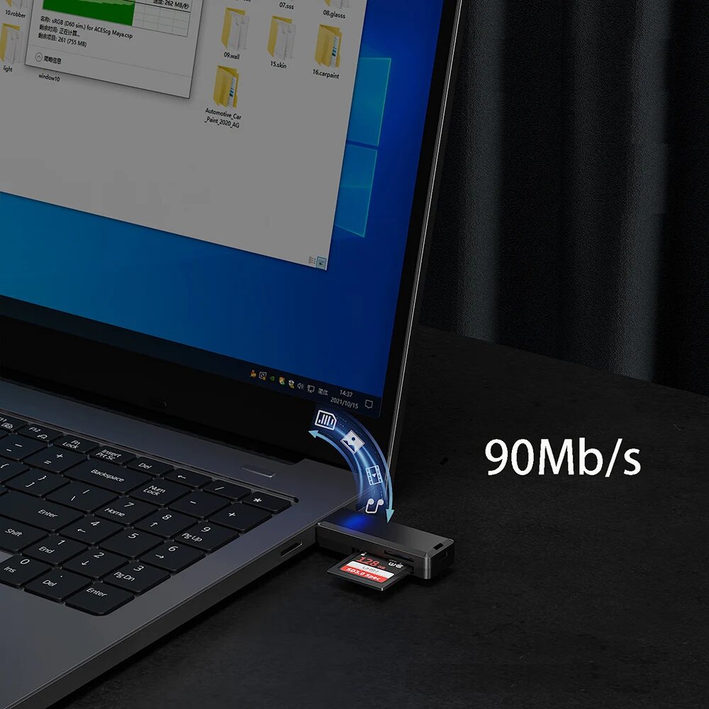 Кард-ридер OULLX USB3.0 Black, Темно-синий — фото 1