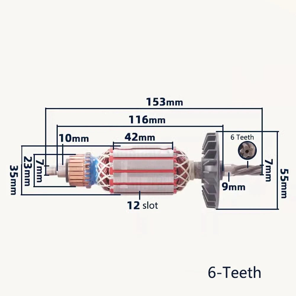 Якорь ротора 6-Teeth для Bosch GBH2-24