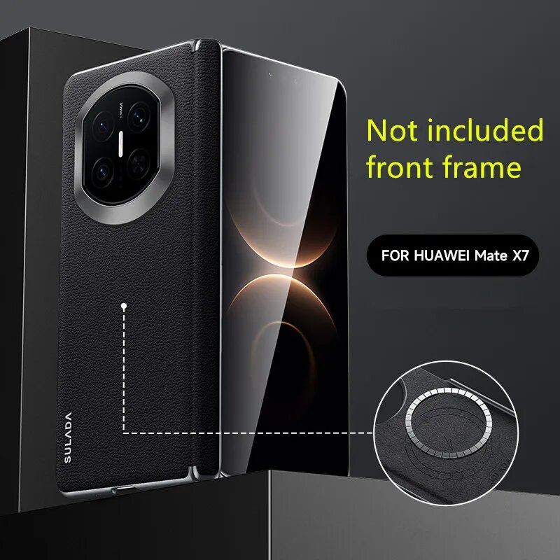 Оригинальный чехол Sulada из натуральной коровьей кожи для Huawei Mate X7 MateX7, Черный, Black