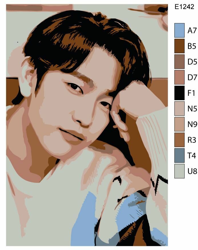 Детская картина по номерам E1242 "K-pop группа GOT7. Пак Чинён (Park Jin-yeong)" 20x30