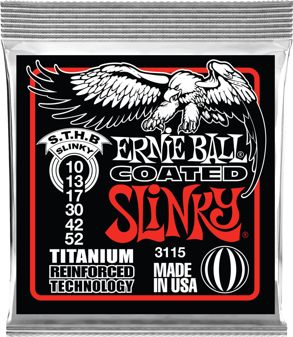Струны для электрогитары с титаном Ernie Ball Titanium 3115 (10-52)