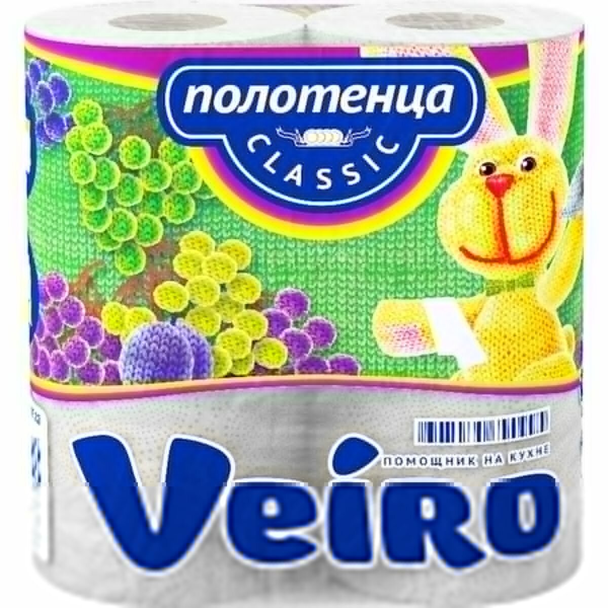 Полотенца бумажные 2-слойные Veiro Classic, рулонные, 2 рул/уп (5П22), 12 уп.