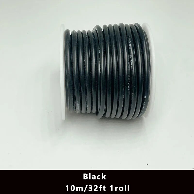 Черный силиконовый провод 14 AWG, 10м