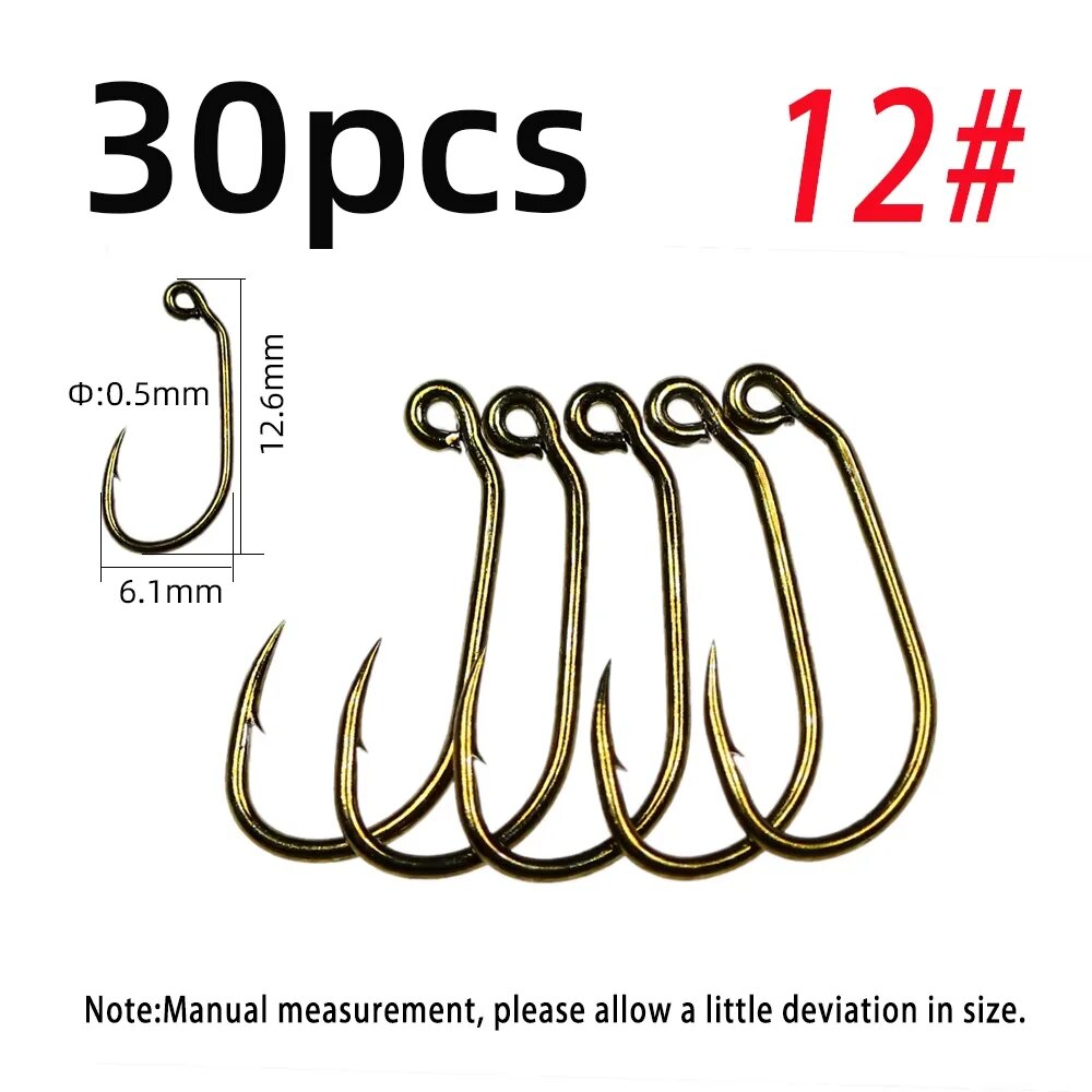 30 шт. Крючков для вязания мушек из высокоуглеродистой стали 30pcs size 12