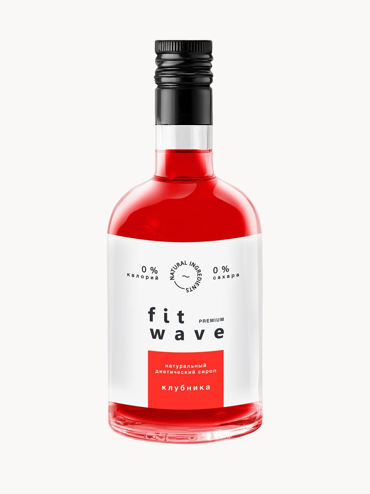 Сироп диетический без сахара низкокалорийный FitWave Клубника 700 мл. для кофе