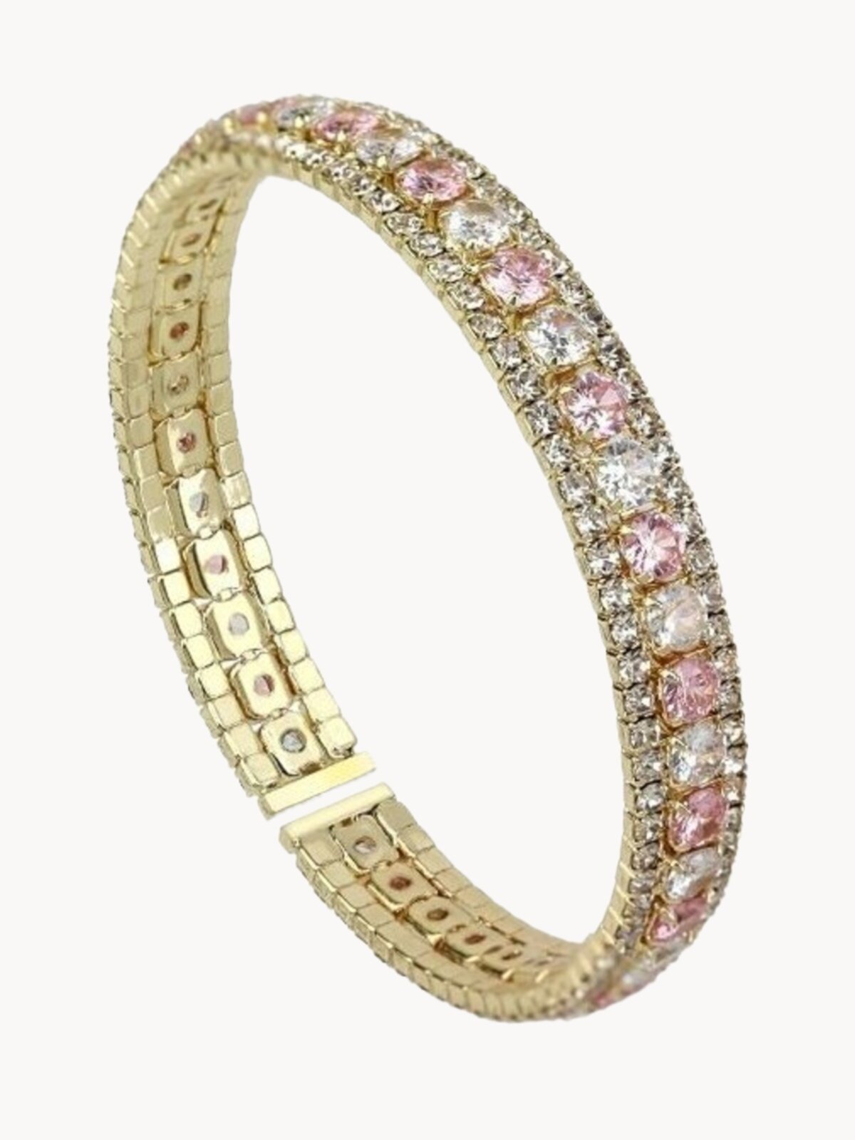 Браслет-цепочка, фианит, горный хрусталь