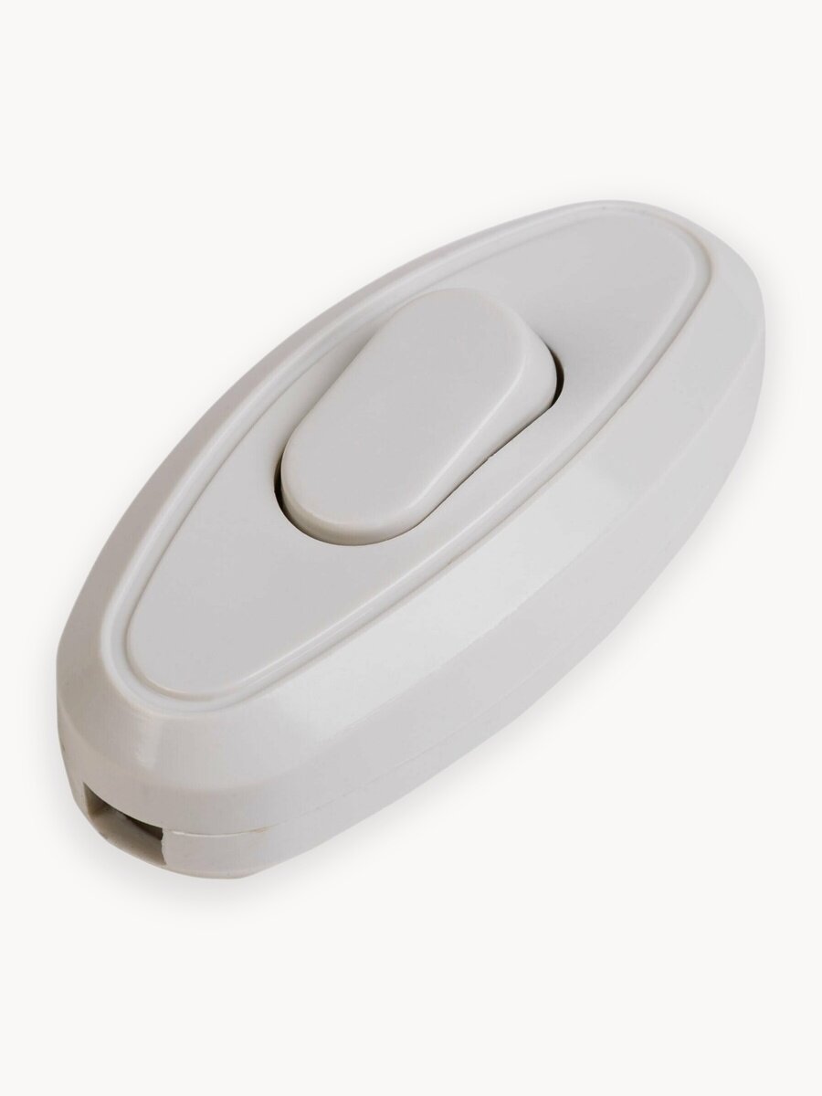 Выключатель-кнопка Rexant белый на электропровод для настольной лампы для бра