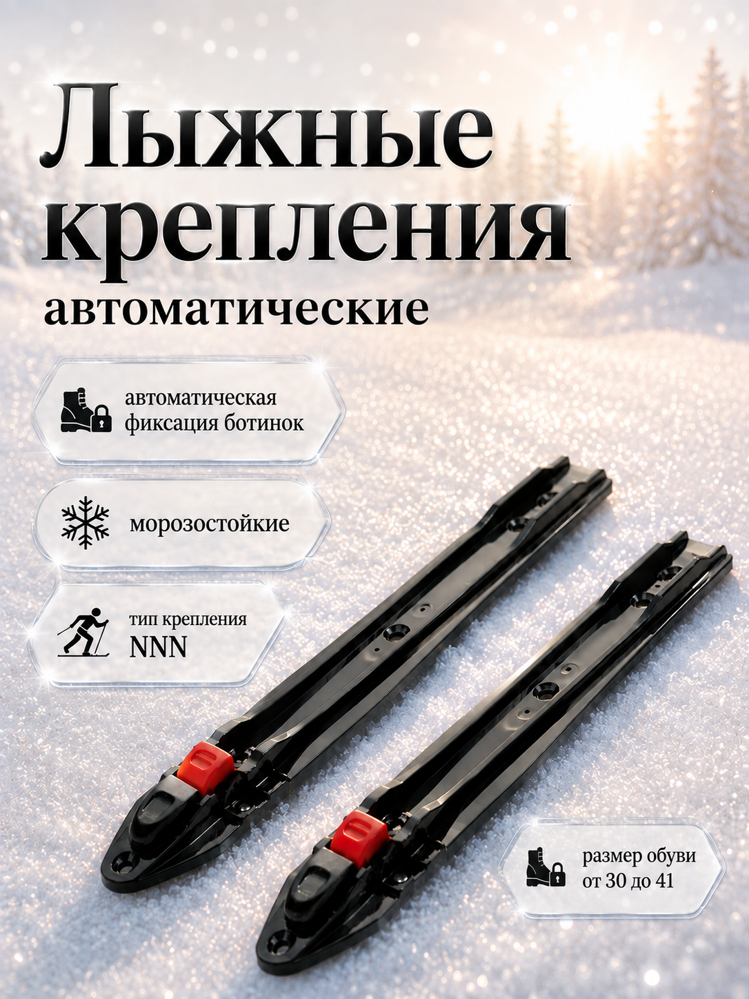 Крепления лыжные автоматические SHAMOV 05, NNN, морозостойкие