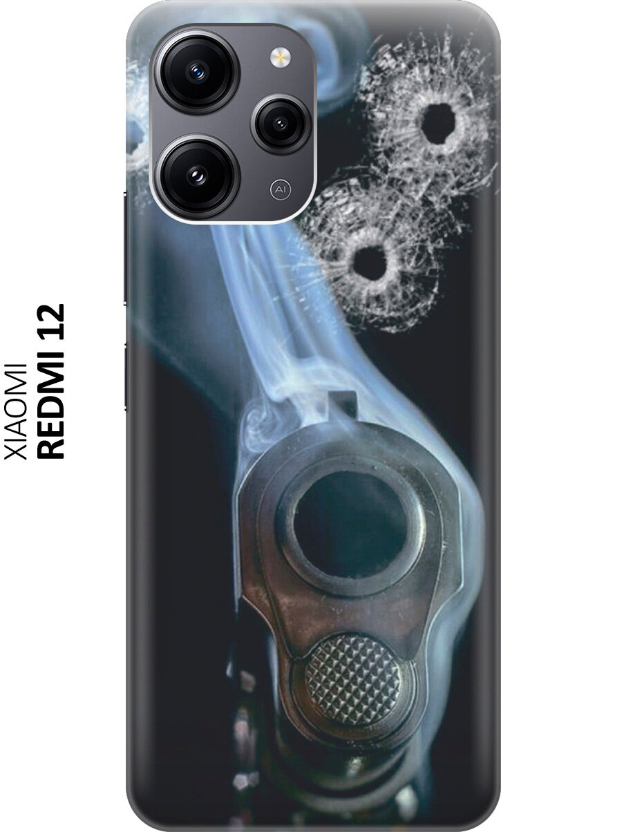 Силиконовый чехол на Xiaomi Redmi 12, Сяоми Редми 12 с принтом "Выстрел"