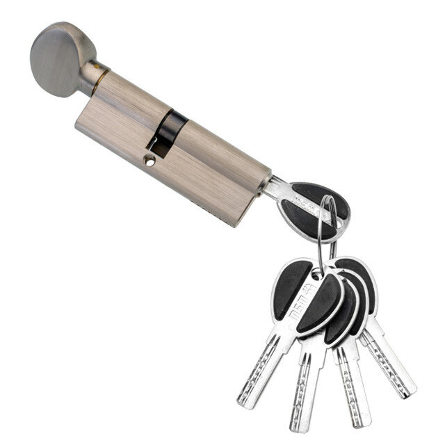 MSM цилиндр ключевой 90 мм 50+40 матовый никель вертушка для входных дверей