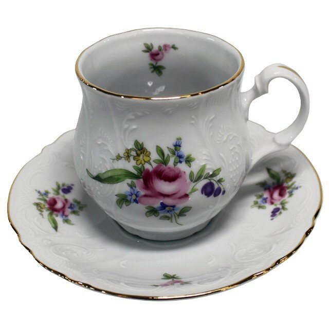 Чашка с блюдцем THUN Bernadotte Jonas Мейсенский букет 310мл 16см фарфор