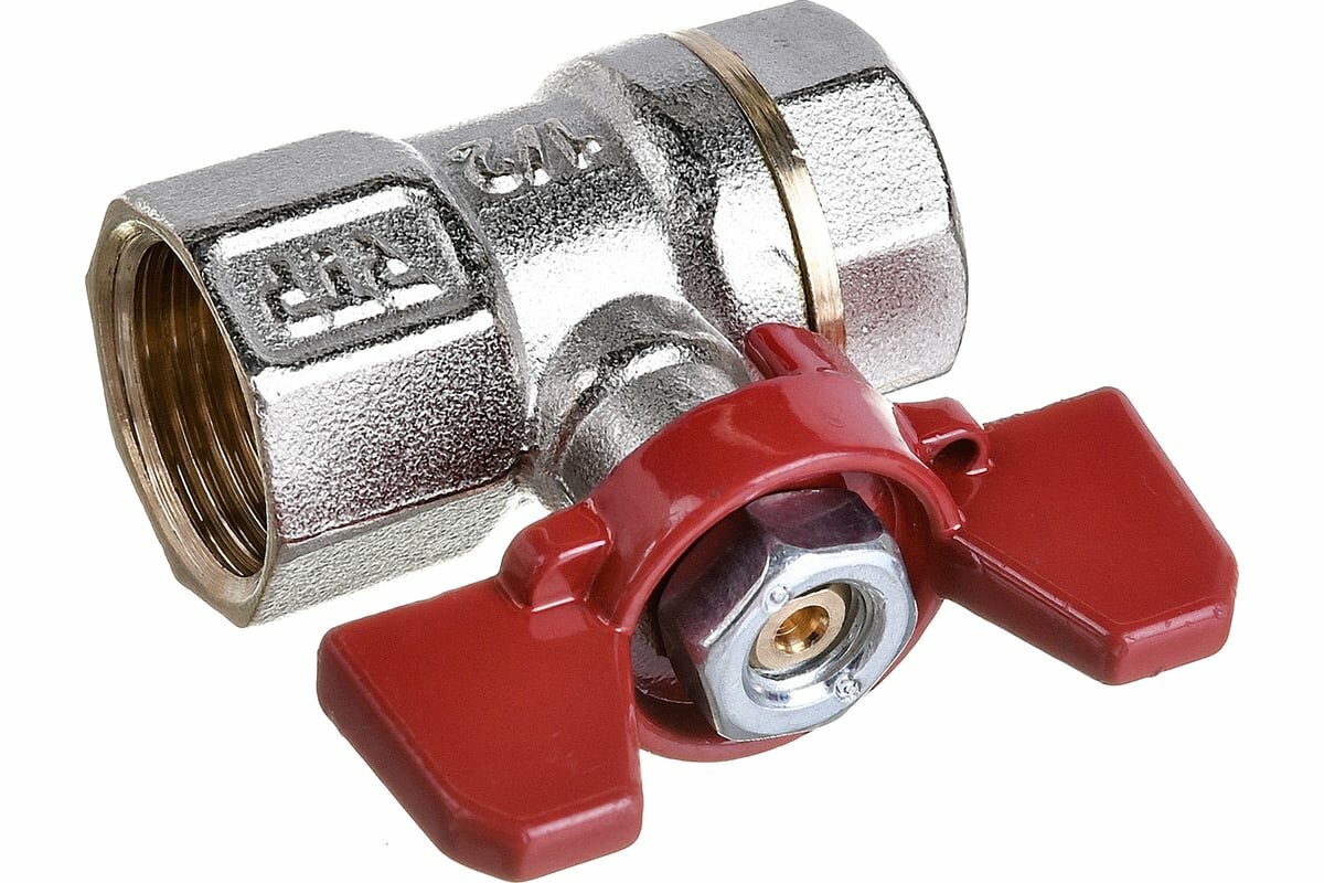 RTP латунный кран шаровый вн/вн, PN 25, ручка бабочка, резьба G 1/2, 34881