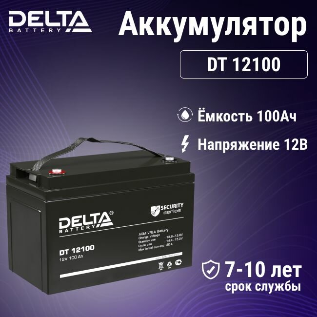Аккумулятор Battbee Delta, влагозащитный корпус, черный, GEL 12В, 55000мА. ч - 1шт