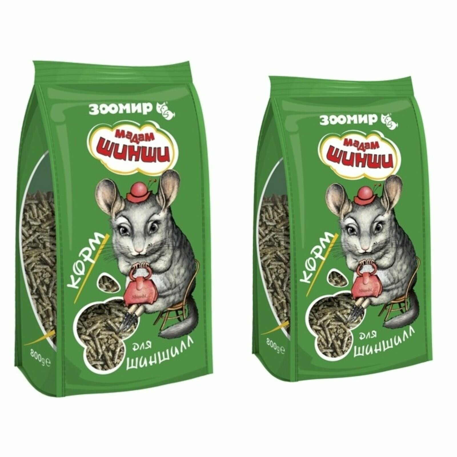 Зоомир Корм для грызунов Мадам Шинши для шиншилл, 800 г, 2 уп