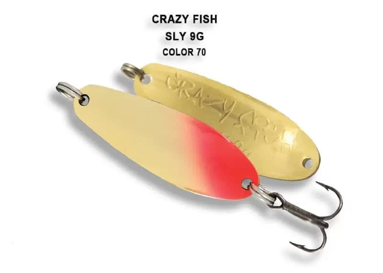 Блесна колеблющаяся Crazy Fish Sly #70-GR длина 47 мм вес 9 г